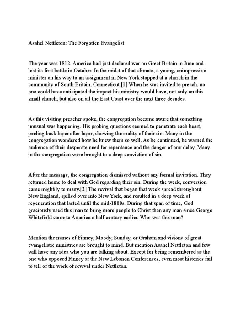 Asahel Nettleton | PDF | Christian Revival | Sermon