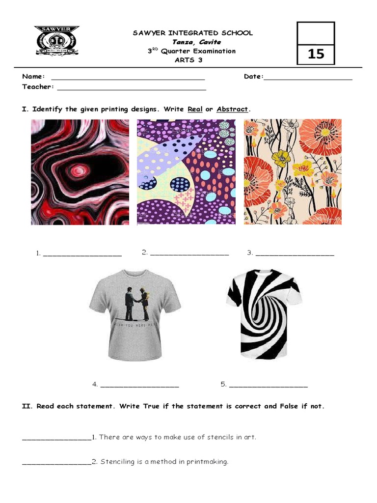 Grade 3 Stencil Art Examination | PDF