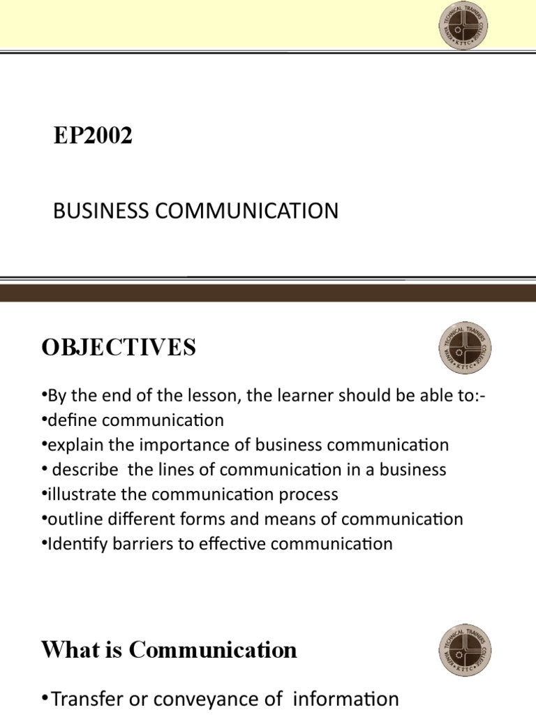 Business Communication Objectives Explained | PDF