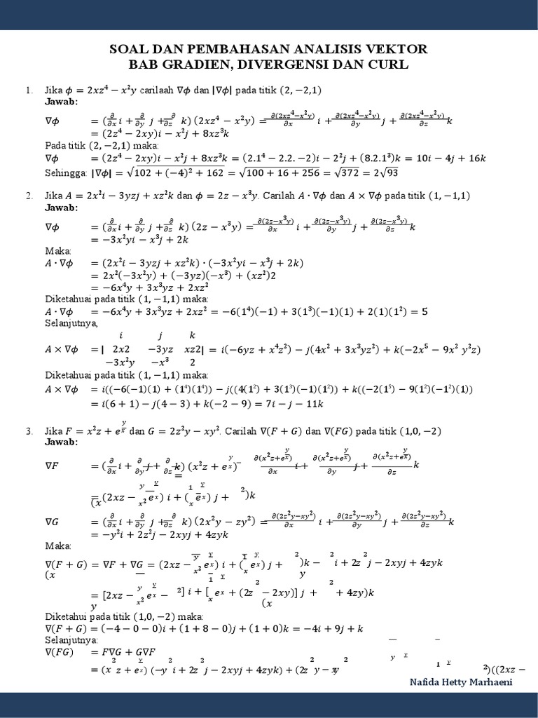 Analisis Vektor: Gradien, Divergensi, Curl | PDF