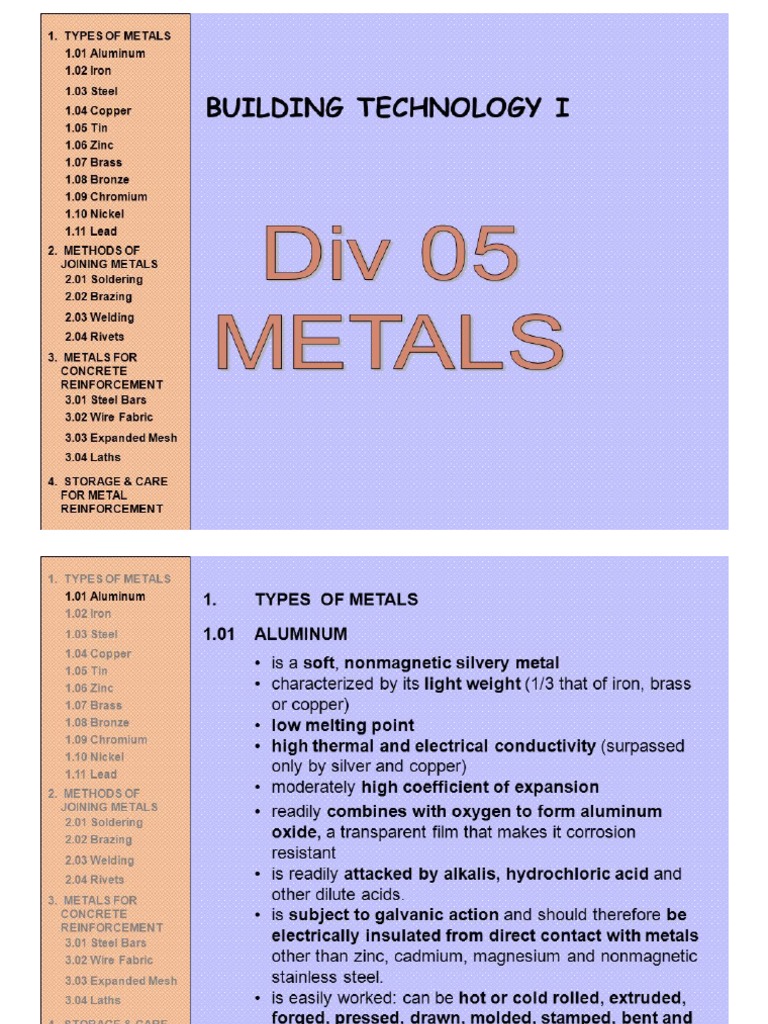 Div 5 (Metal) | PDF