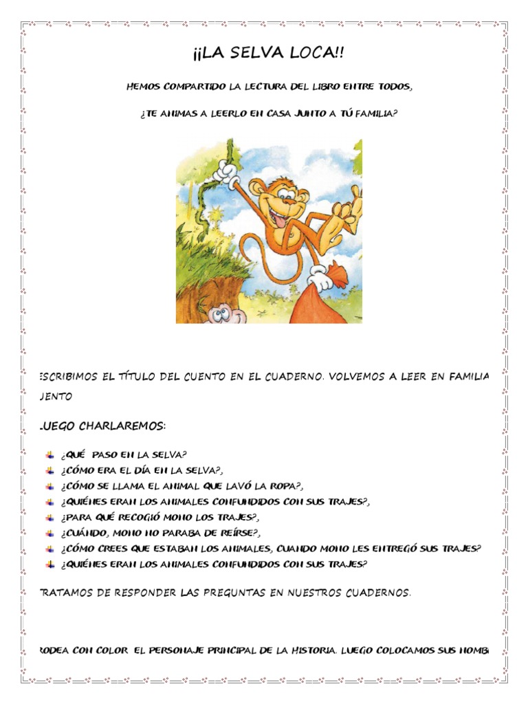 La Selva Loca Primeras Activ | PDF