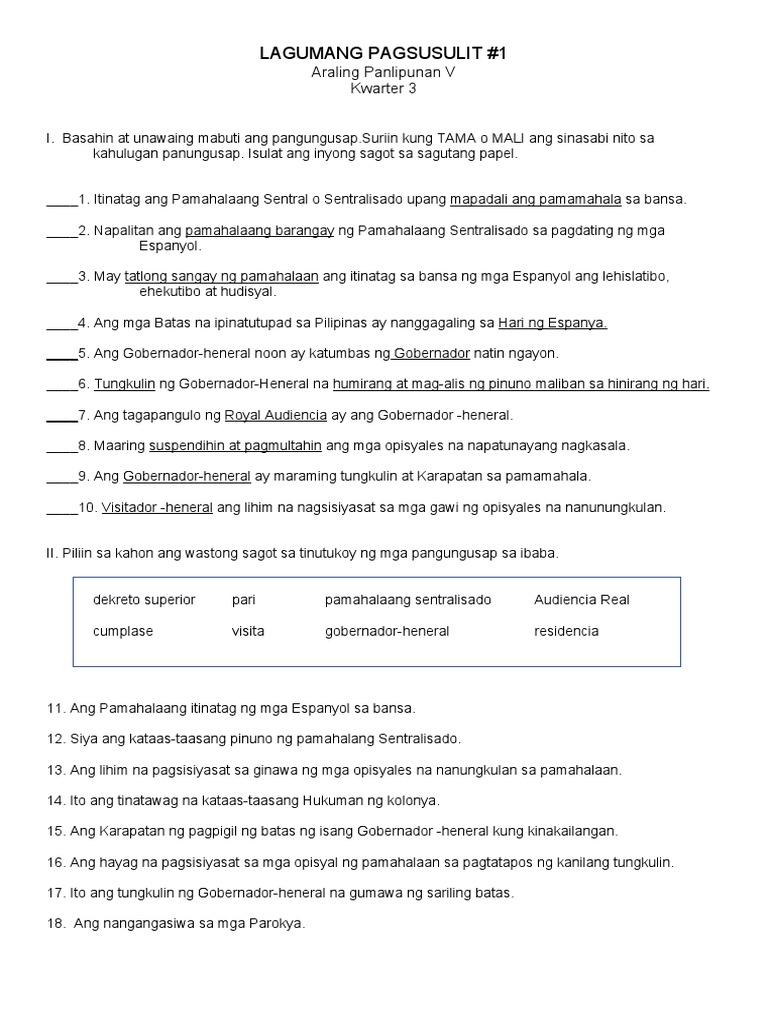 AP-Q3-LAGUMANG-PAGSUSULIT | PDF