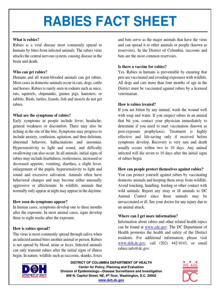 Rabies Fact Sheet | Download Free PDF | Rabies | Health Sciences