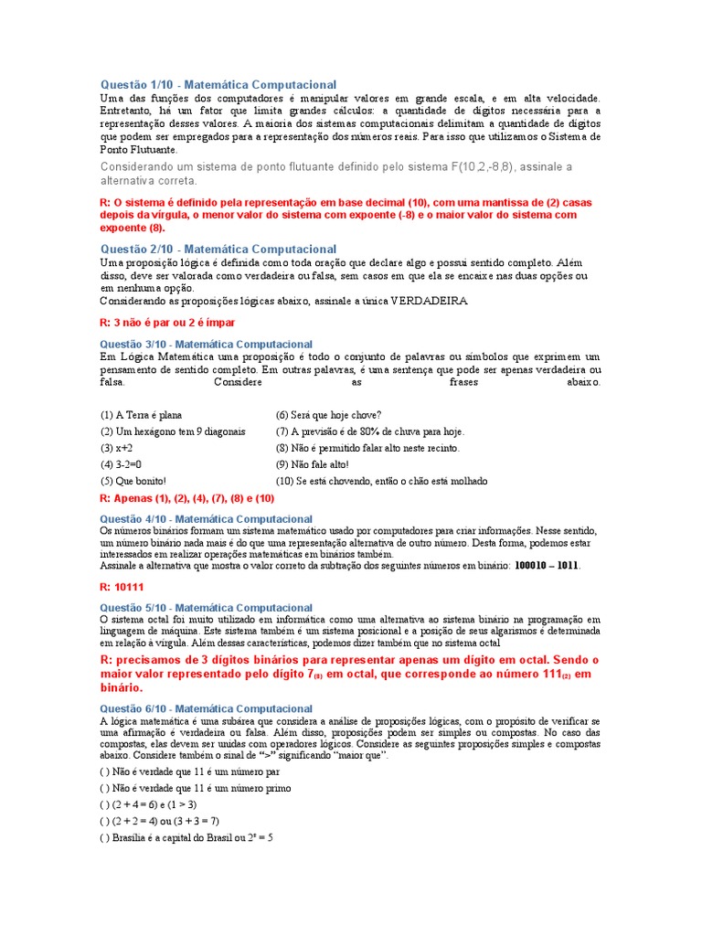 Resumo Das APOLS 1 - 2 - 3 Matematica Computacional - Uninter | PDF | Criptografia | Chave ...