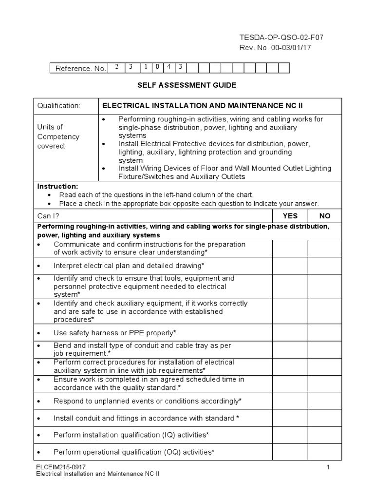 EIM Self Assessment Guide New | PDF | Electrical Wiring | Lighting EIM Self Assessment Guide New | PDF | Electrical Wiring | Lighting