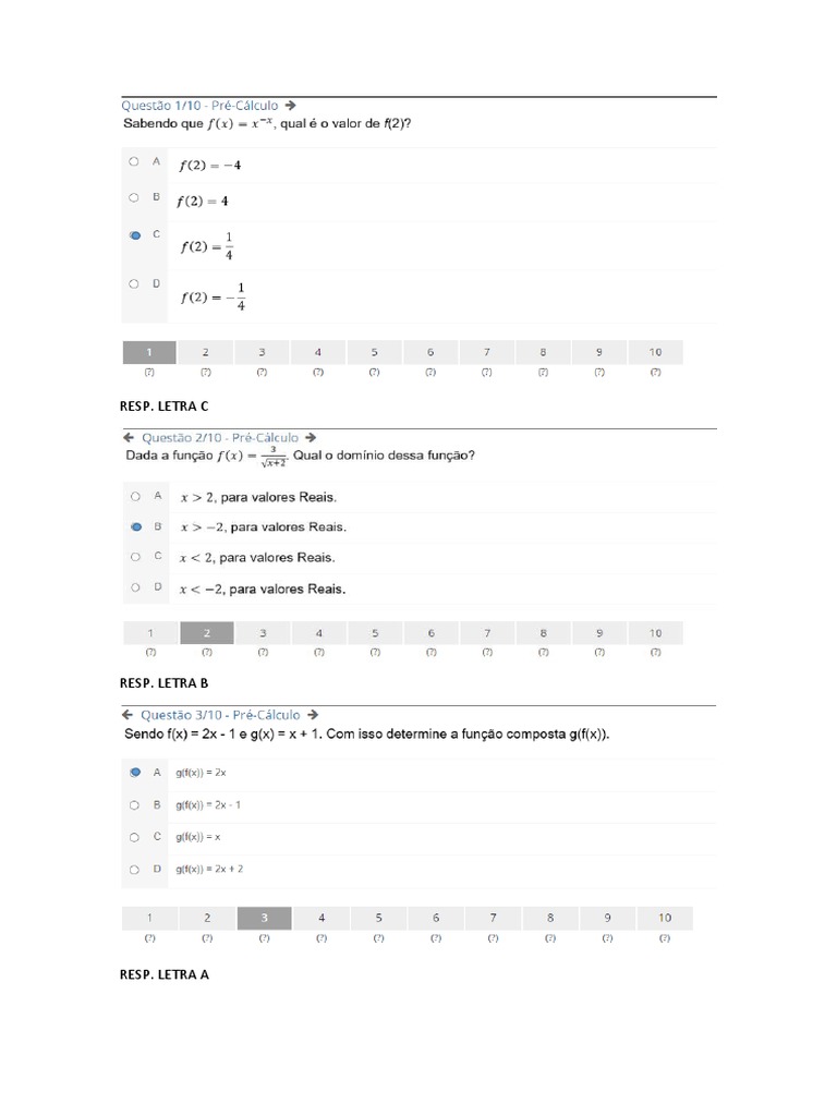 Apol 1 Pré Calculo | PDF