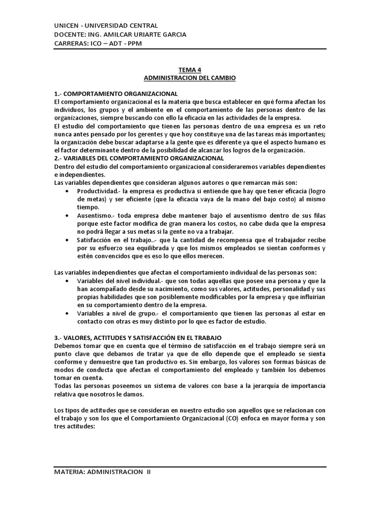 Dosier Tema 4 Admi Ii PDF | PDF | Aprendizaje | Comportamiento ...