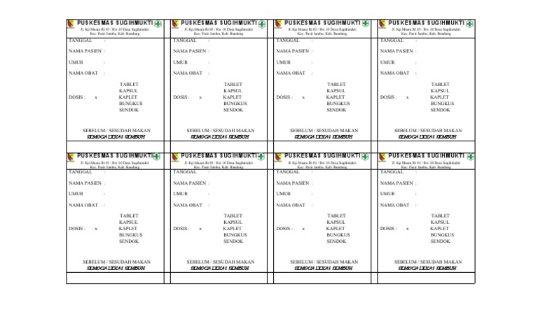 Etiket Obat Dalam | PDF