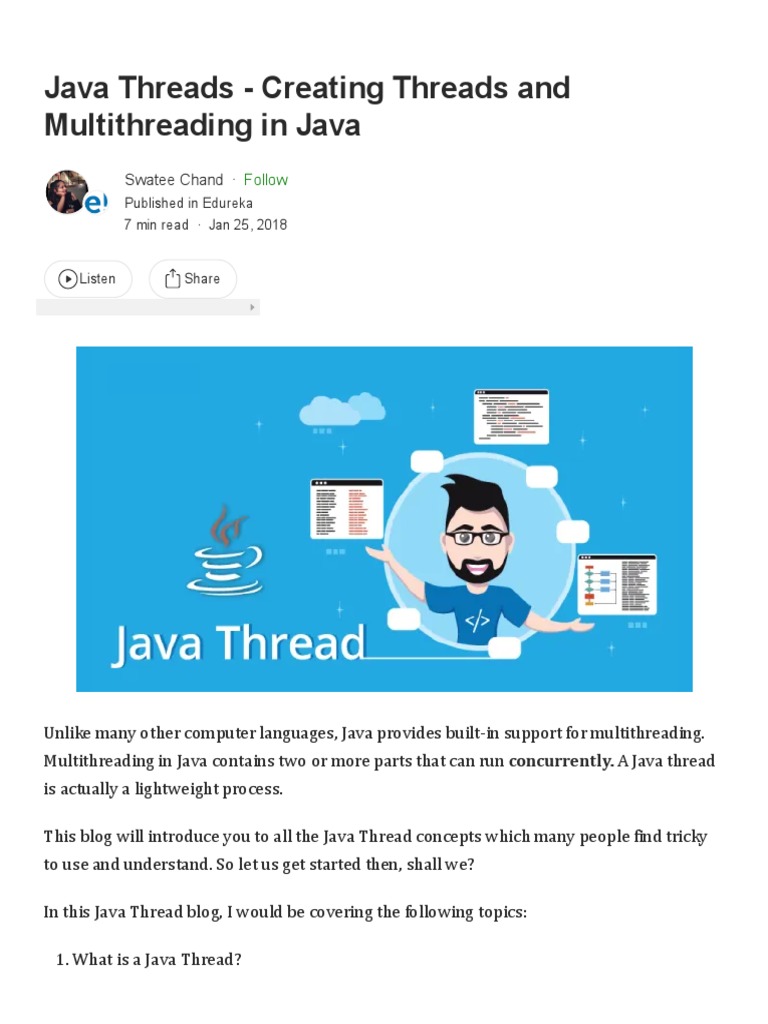 Java Threads - Creating Threads and Multithreading in Java - by Swatee ... Java Threads - Creating Threads and Multithreading in Java - by Swatee ...