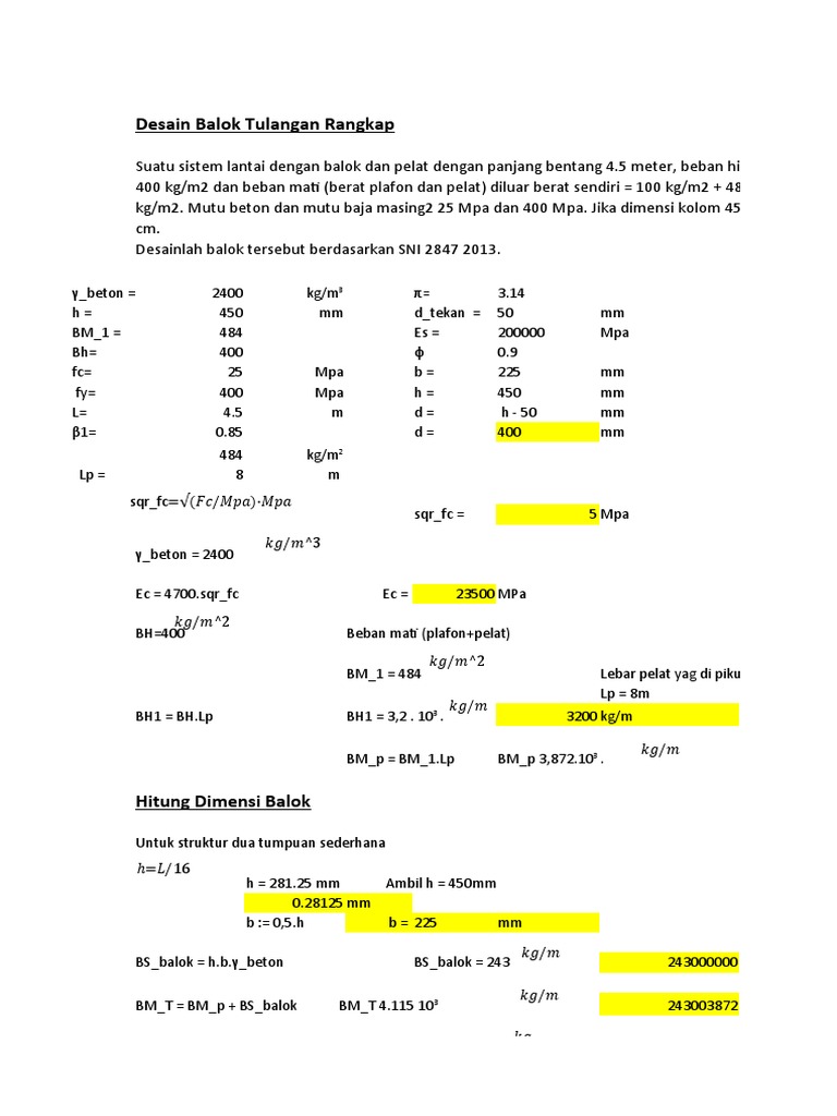 M.5.Desain Tulangan Rangkap 2 | PDF