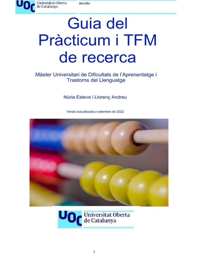 Guia Docent PRC-TFM RECERCA 20221 | PDF