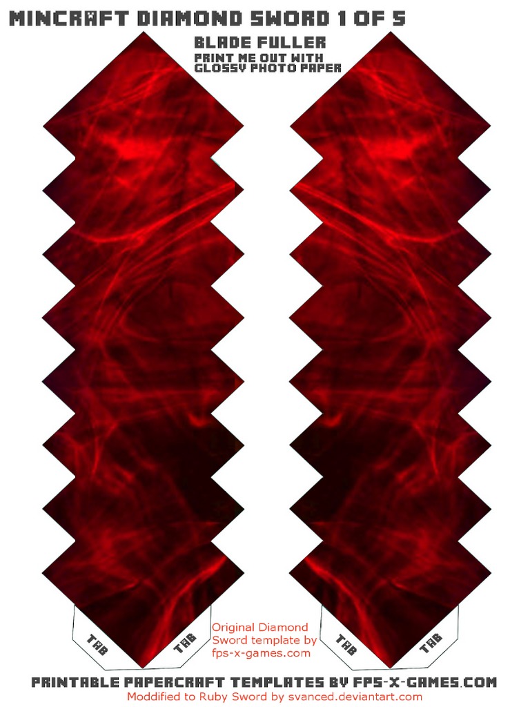 Minecraft Sword Paper Crafts | PDF