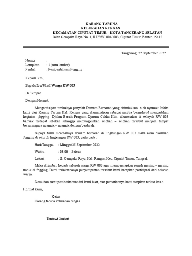 Edaran Fogging | PDF