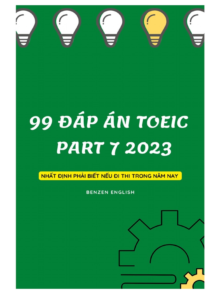 99 ĐÁP ÁN THƯỜNG GẶP TRONG TOEIC PART 7 | PDF