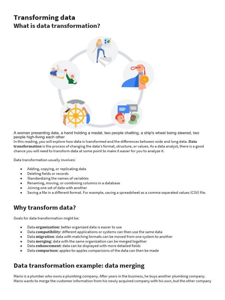 Transforming Data Pdf Comma Separated Values Data 