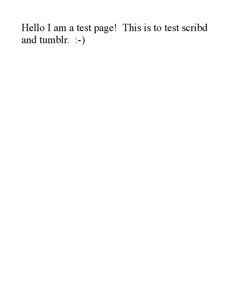 Test Page for Scribd and Tumblr | PDF
