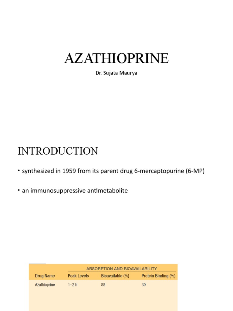 Azathioprine: Uses, Metabolism, and Guidelines | PDF | Science ...