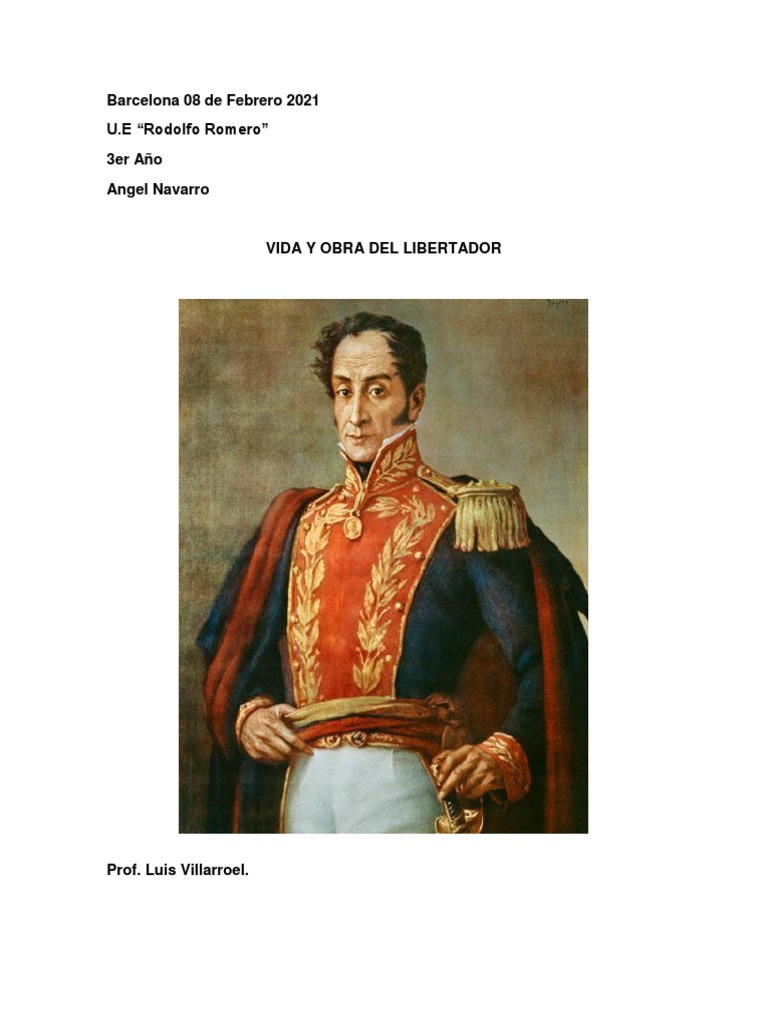 Vida y obra de Simón Bolívar | PDF | América del Sur | Venezuela