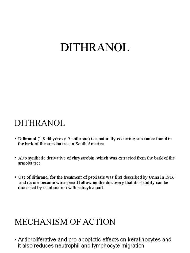 Dithranol | PDF | Psoriasis | Topical Medication