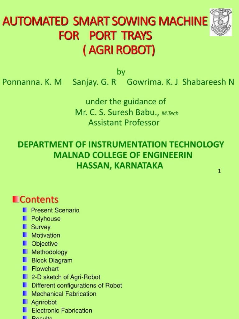 Major Seed Sowing Robot | PDF