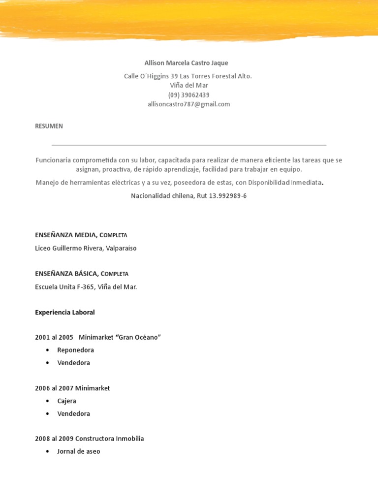 CV Allison Castro | PDF