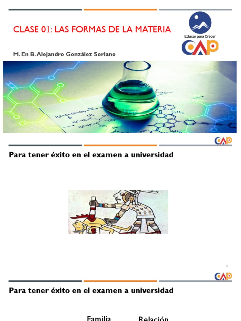 CLASE 01 3B LIC22 bioquímica LAS FORMAS DE LA MATERIA | PDF | Mezcla ...