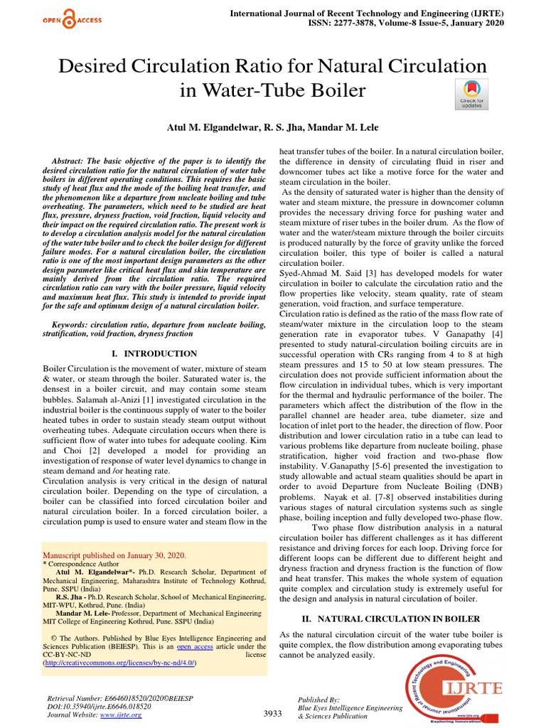 Desired Circulation Ratio for Natural Circulation | PDF | Boiling | Boiler