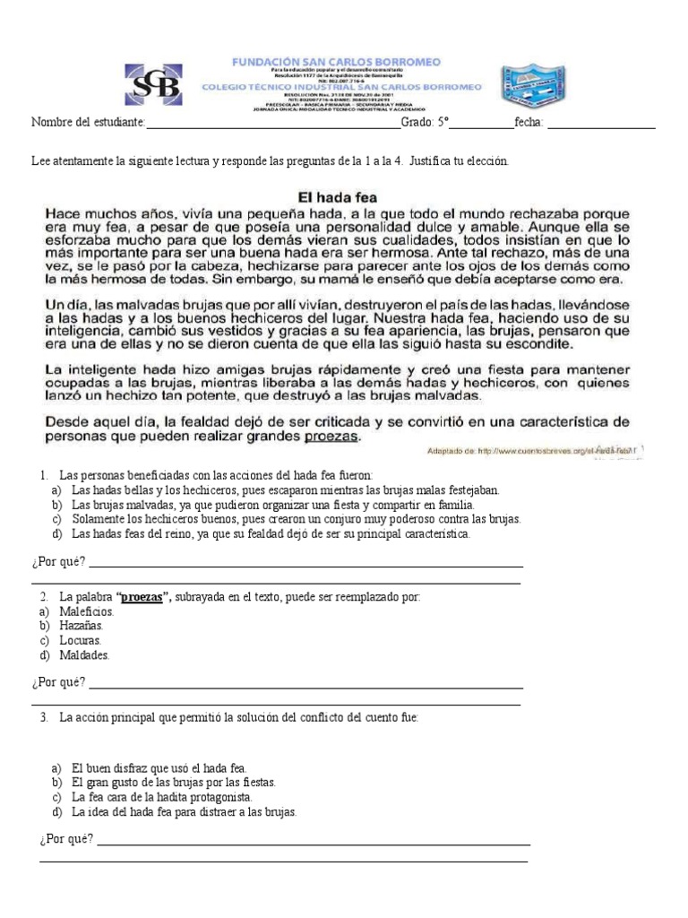 Comprension Lectorav 5 | PDF