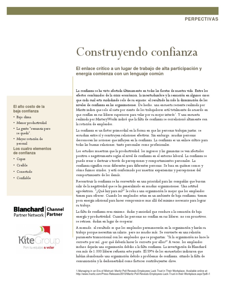 Construyendo Confianza - Building-Trust-español - Asd | PDF ...