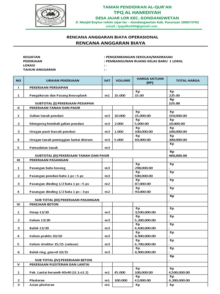 Rab PRB TPQ Alhamidiyah | PDF