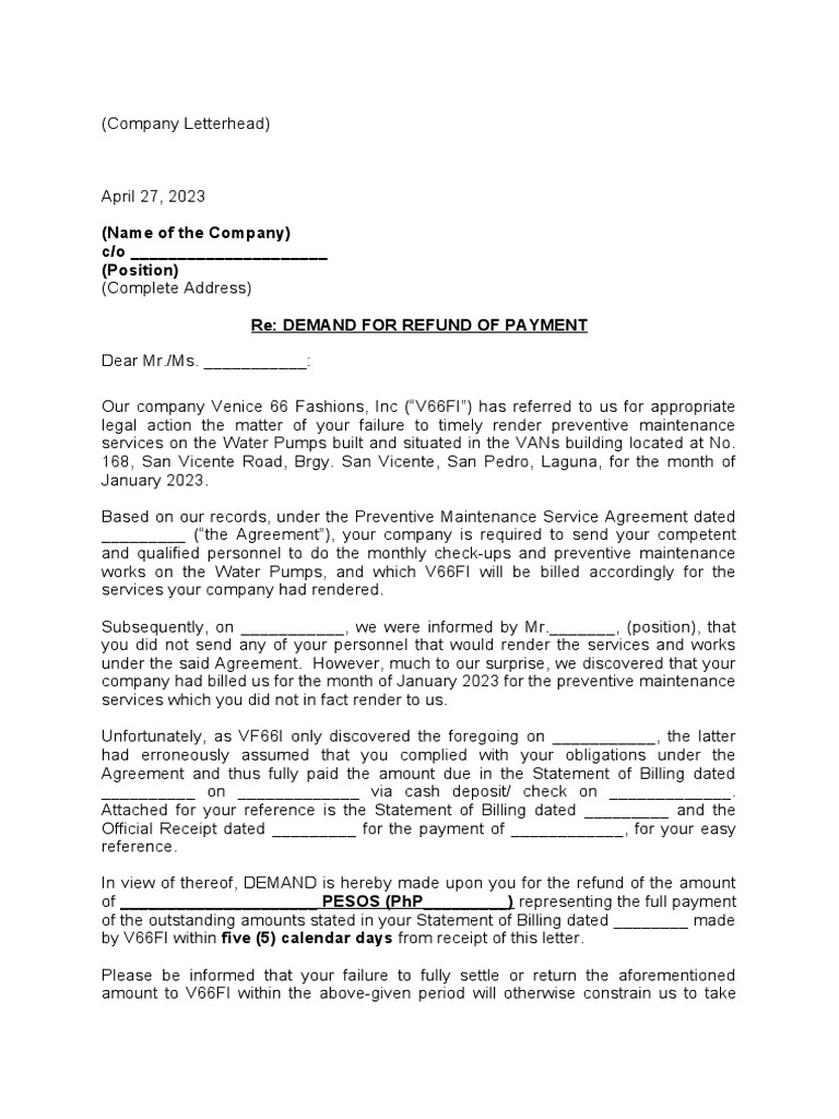 Demand Letter - VANS | PDF | Lawsuit | Private Law