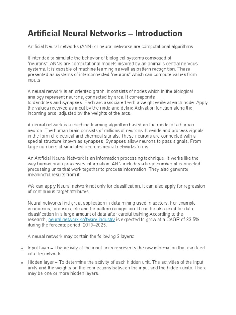 Artificial Neural Networks | PDF | Artificial Neural Network | Neuron