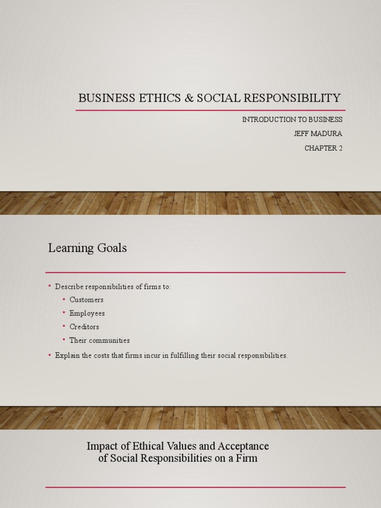 Business Ethics and Social Responsibilities | PDF | Business Ethics ...