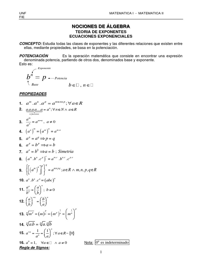 Modulo Mate II | PDF | Ecuaciones | Exponenciación