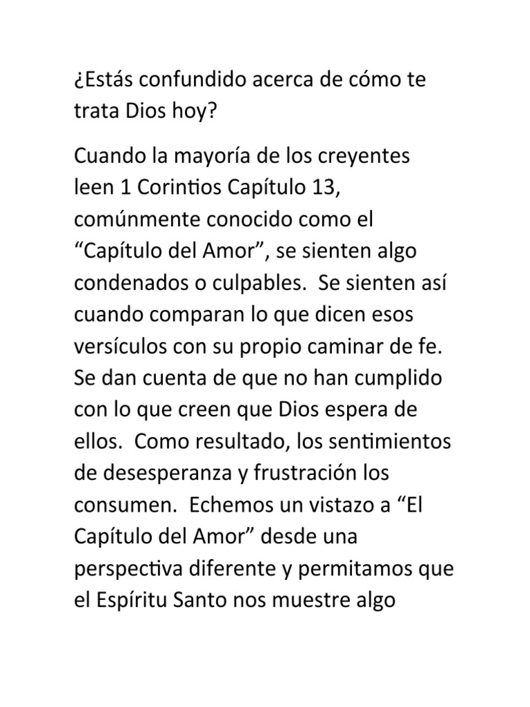 1 Corintios 13 | PDF | Amor | Primera epístola a los corintios