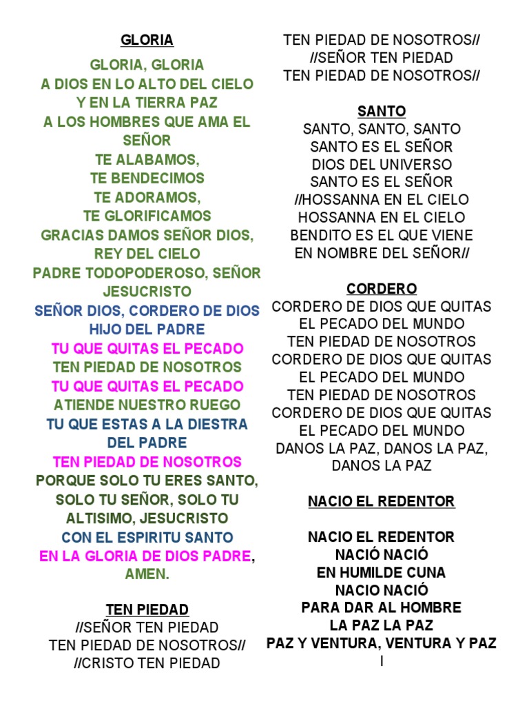 Cantos Misa de Aguinaldo | PDF | Cordero de Dios | María, madre de Jesús Cantos Misa de Aguinaldo | PDF | Cordero de Dios | María, madre de Jesús