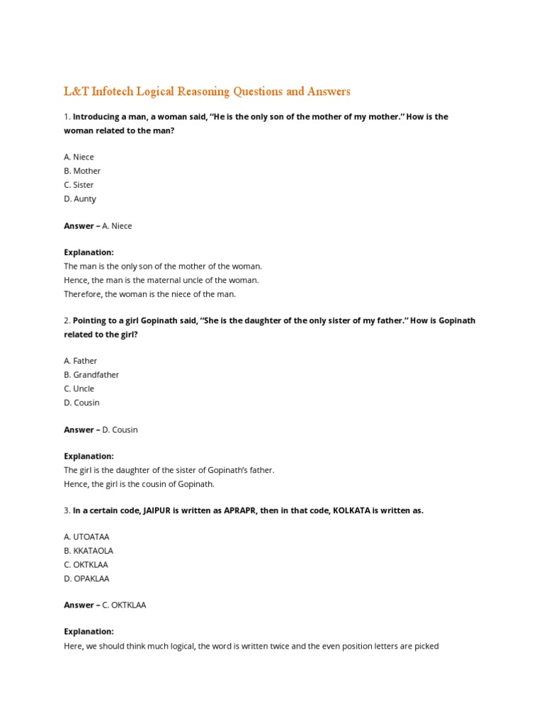 L & T Logical Reasoning GP Pen | PDF | Sports & Recreation