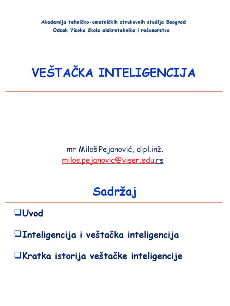 !!01 Vestacka Inteligencija | PDF