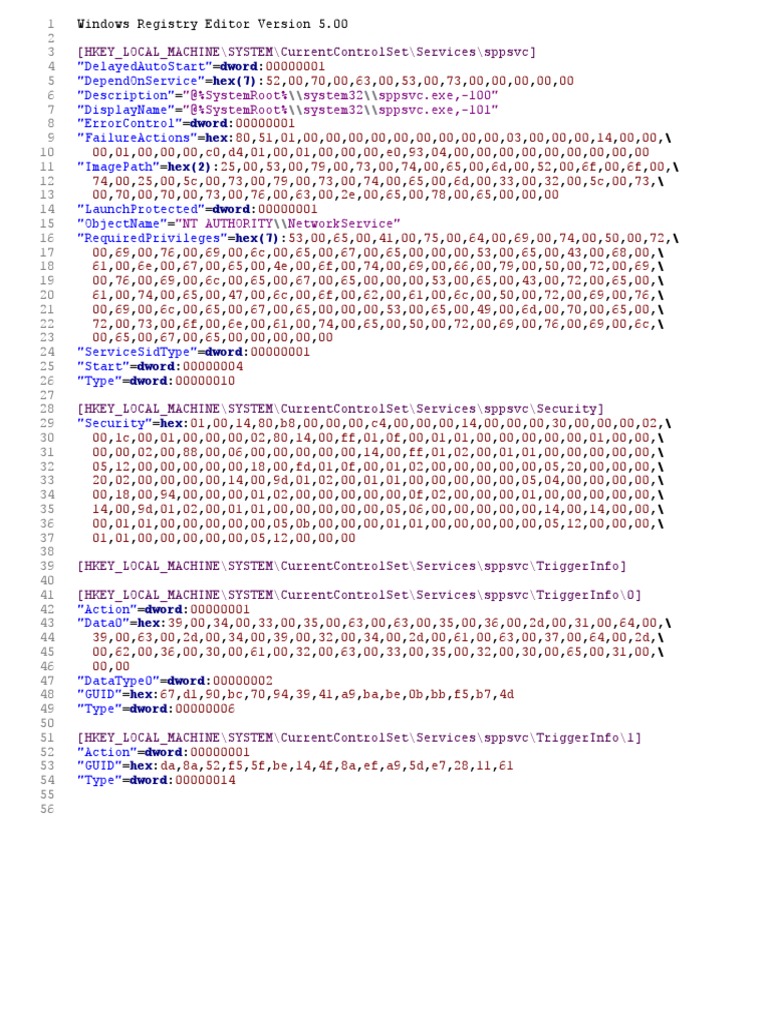 Disable SPPSVC - EXE Permanently | PDF | Windows Registry | Information ...