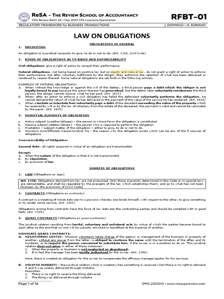 Resa Obligations | Download Free PDF | Payments | Guarantee