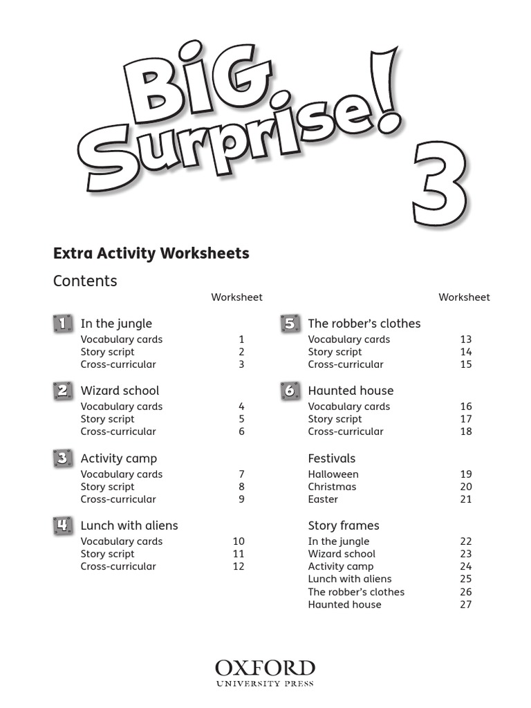 Big Surprise! Extra Activity Worksheets | PDF