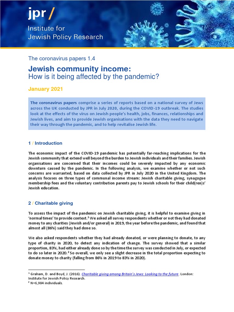JPR - Coronavirus Paper 1.4.community Income - January 2021 | PDF | Donation | Fee