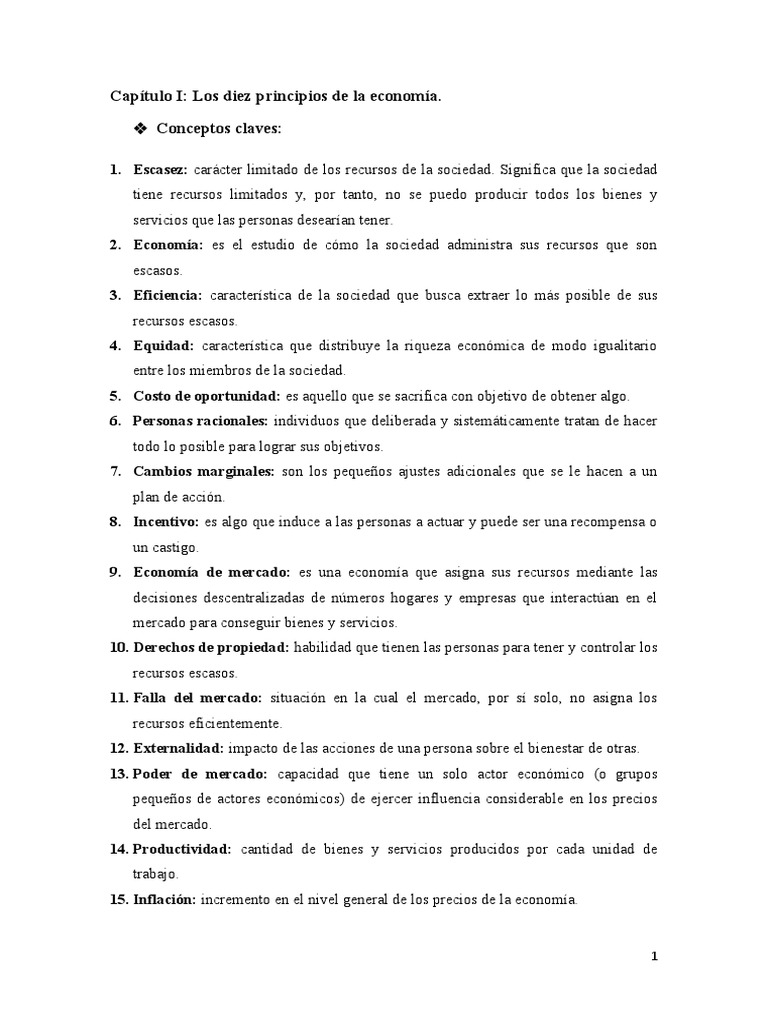 Los 10 Principios de La Economia | PDF | Inflación | Mercado (economía)
