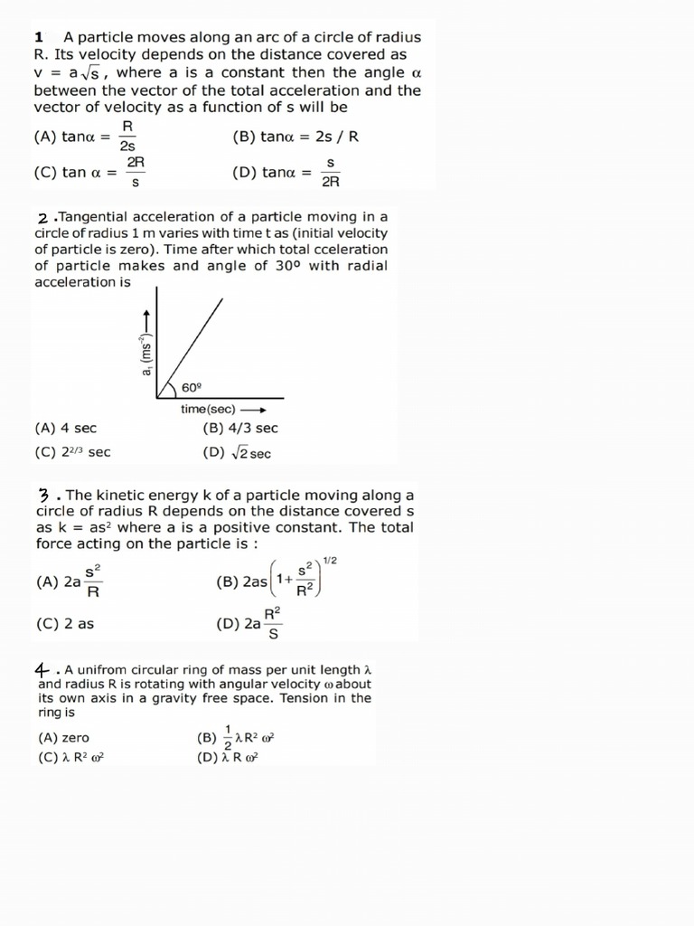 Circular Motion #DPP 1 | PDF