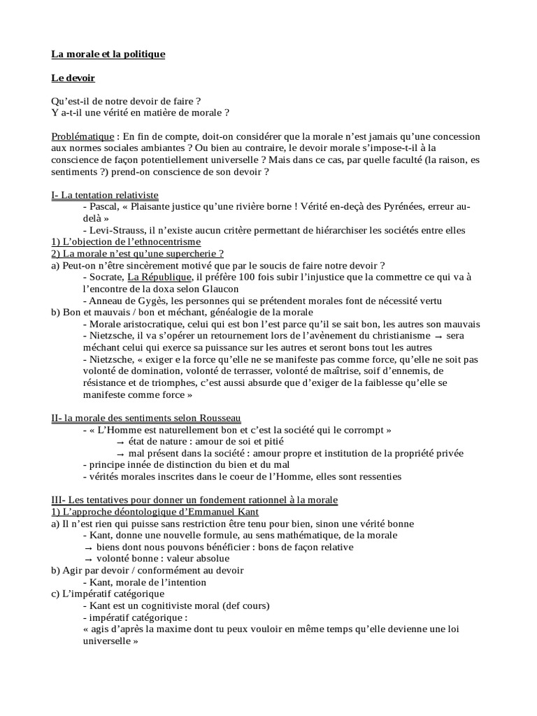 Morale et politique : enjeux et réflexions | PDF | Justice | Crime et ...
