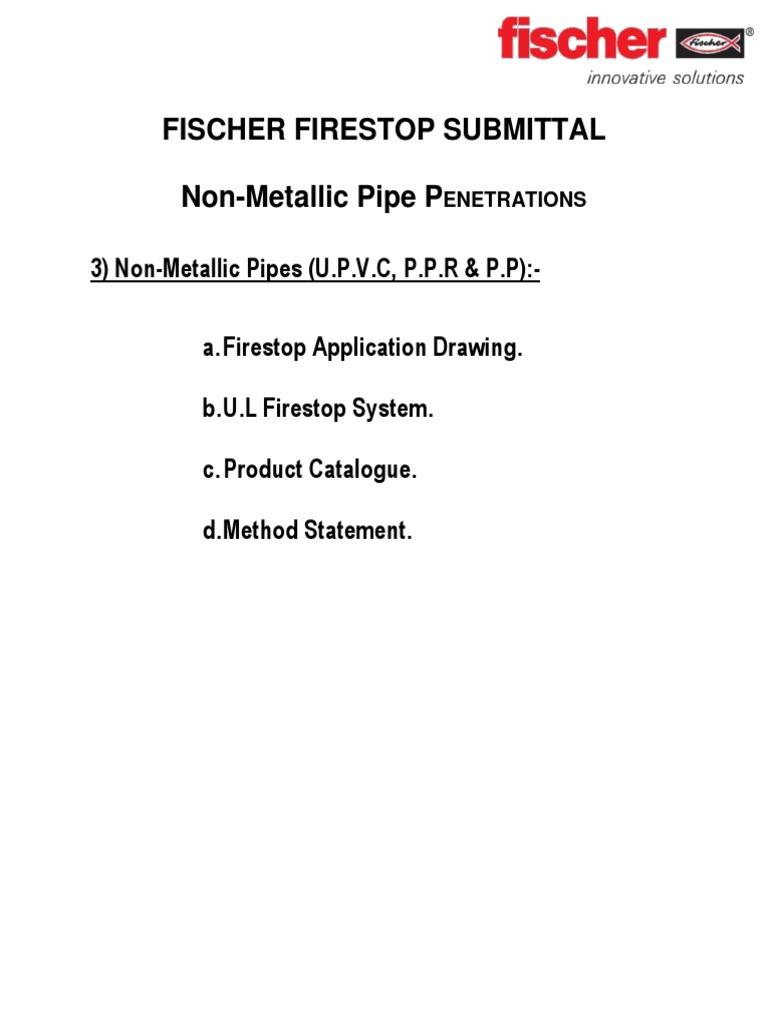 Fischer Firestop Non-Metallic Pipes Guide | PDF