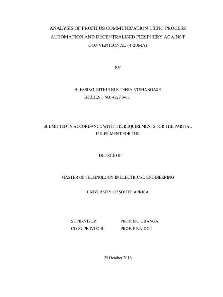 Dissertation Ntshangase BZT | PDF | Programmable Logic Controller | Control Theory