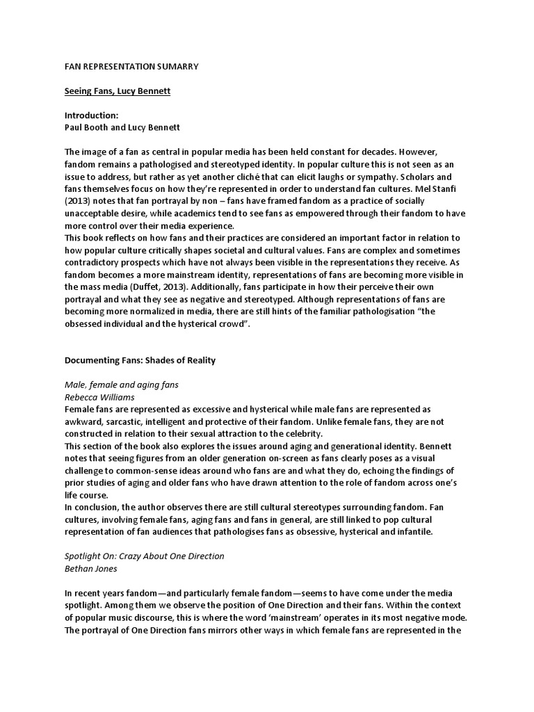 Seeing Fans | PDF | Fan (Person) | Stereotypes