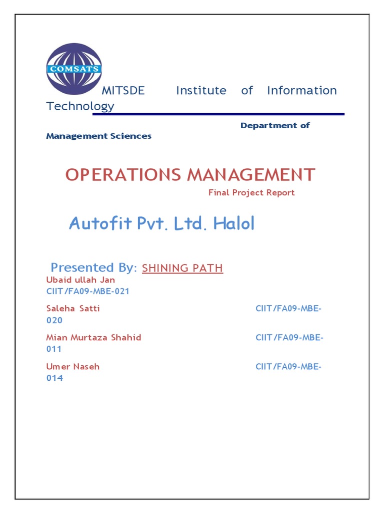 Operation Management Final Project Report | PDF | Economies | Business